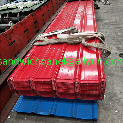 27 tons 840mm corrugated red color steel roof sheet delivered by a 20ft container
