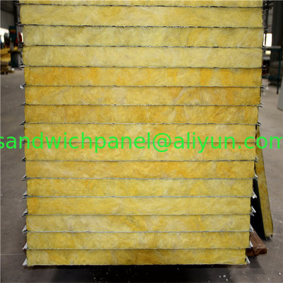 fireproof 50mm glass wool prefabricated house wall panel 1150-50-0.376mm