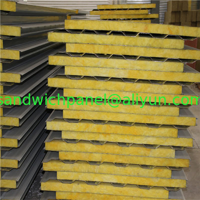 1150-50-0.6mm galvanized steel up and 0.326mm geywhite down glass wool sandwich panel