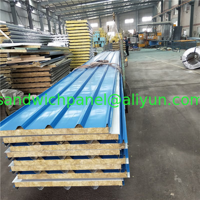 11800mm rock wool sandwich roof panel 960-50-0.376mm with embossing steel sheet dpwn