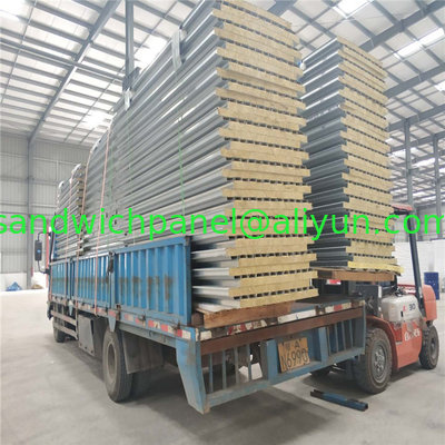 60minutes fire resistant 75mm rock wool roof panel for prefabricated buildings