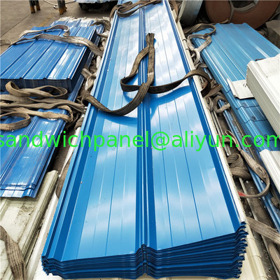 blue color 840mm type roofing sheets with 0.526mm thickness for prefabricated house