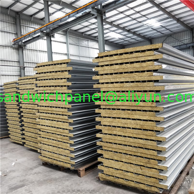 960-50-0.376mm insulated rock wool sandwich roof panels prefab home materials