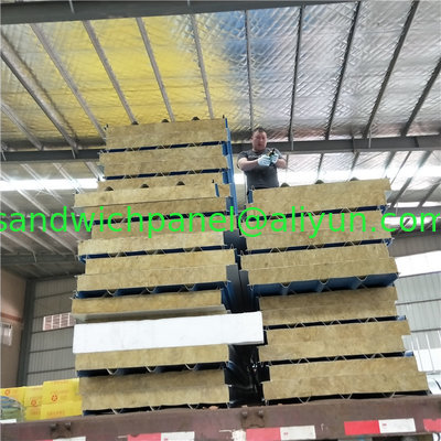 960-100-0.426mm insulated rock wool sandwich roof panels prefab home materials