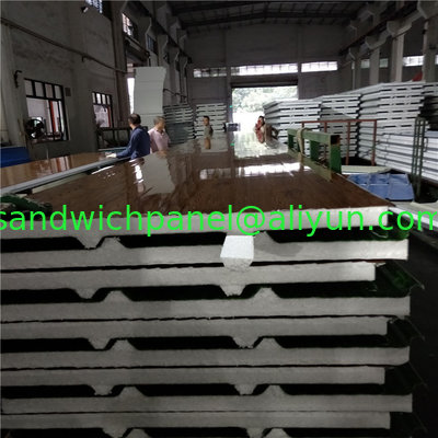 50mm wood grain steel sheet eps sandwich panel boards with 12kg for prefab house
