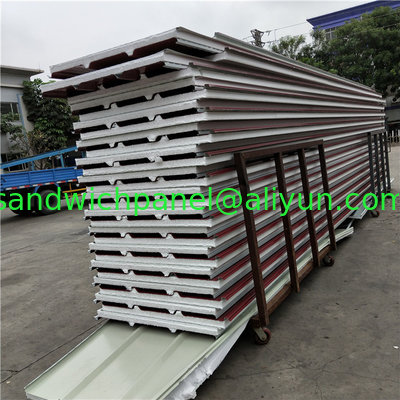 7250mm length 14kg wine red color steel eps sandwich roof panel 1050-50-0.4mm