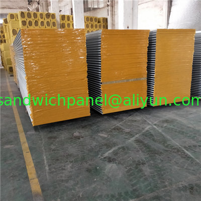 fireproof 50mm imitation rock wool sandwich panel with 0.426mm and protective film for clear room