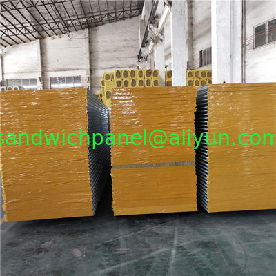 50mm prefab houses rock wool sandwich panel prefabricated building materials with fireproof