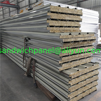 easy assemble strong 960mm rock wool sandwich panel with steel strip both side