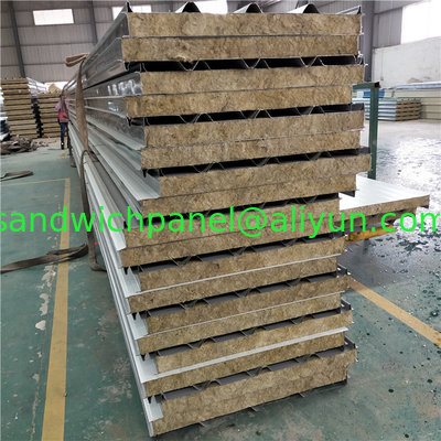 easy assemble strong 960mm rock wool sandwich panel with steel strip both side