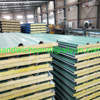 50mm pre-painted rock wool sandwich panel with fireproof for clear room