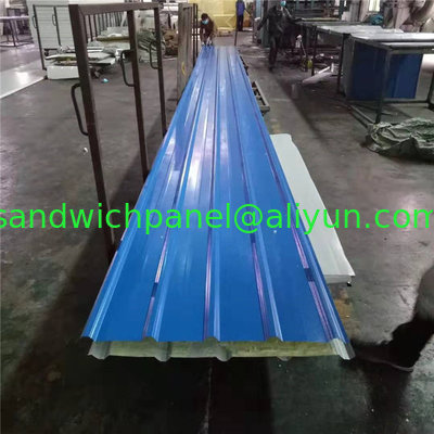 840-30-0.426mm blue steel up and sliver paper down glass wool sandwich panel