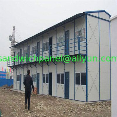 A fire rating K type rock wool sandwich panel prefabricated house for worker camp