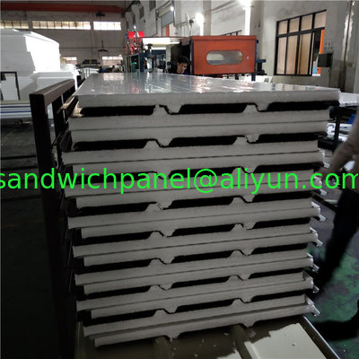1050-50-0.4mm wide red steel up and 0.35mm greywhite down eps sandwich roof panel