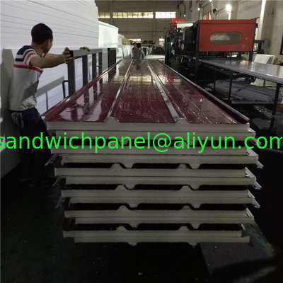 50mm eps sandwich roof panel with 0.4mm red wine steel up and 0.35mm down to Uruguay