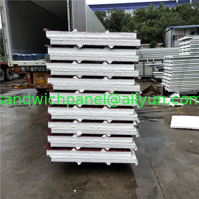75mm eps sandwich roof panel with 0.4mm red wine steel up and 0.35mm down to Uruguay
