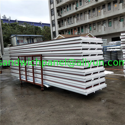 75mm eps sandwich roof panel with 0.4mm red wine steel up and 0.35mm down to Uruguay