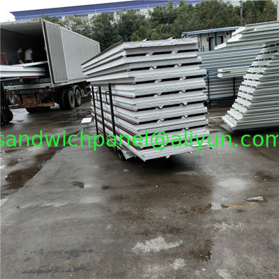 75mm eps sandwich roof panel with 0.4mm red wine steel up and 0.35mm down to Uruguay
