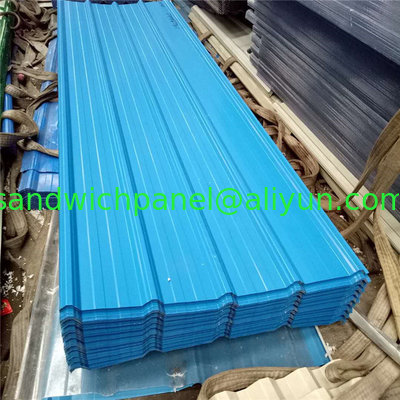 0.476mm blue corrugated color steel roof sheets 2500mm length for living house