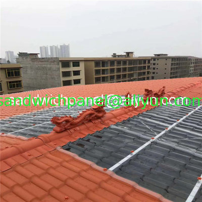 960mm orange color luxury ASA glazed roof tile with 2.8mm for residential area