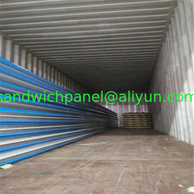 1500mm long 50mm rock wool prefab sandwich panels with 0.426mm steel sheet up and 0.326mm down
