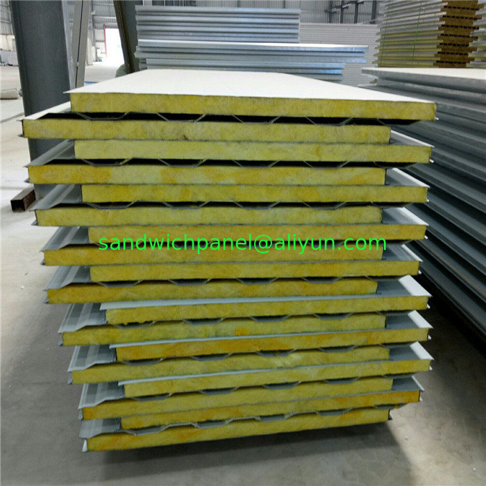 160Pcs ivory white insulated glass wool sandwich roof panel5950 X 960 X 50mm for a 40HQ