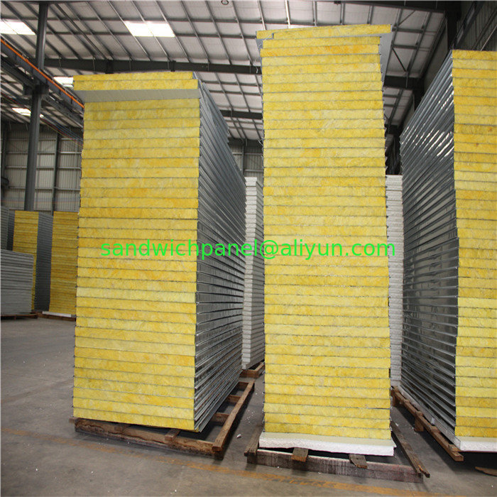 lowes cheap fireproof 50mm glass wool sandwich wall paneling for worker camp