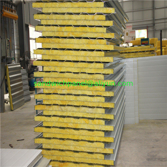 20years 50mm insulated glass wool corrugated sandwich roof panel use warehouse
