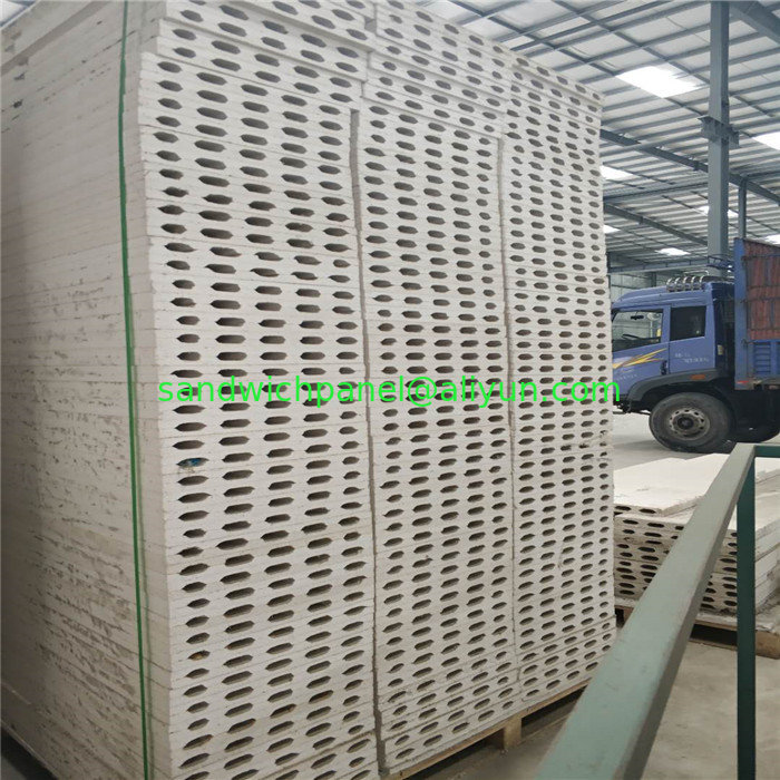 strong 50mm hollow core grey white MGO sandwich panel with 0.326mm for container house