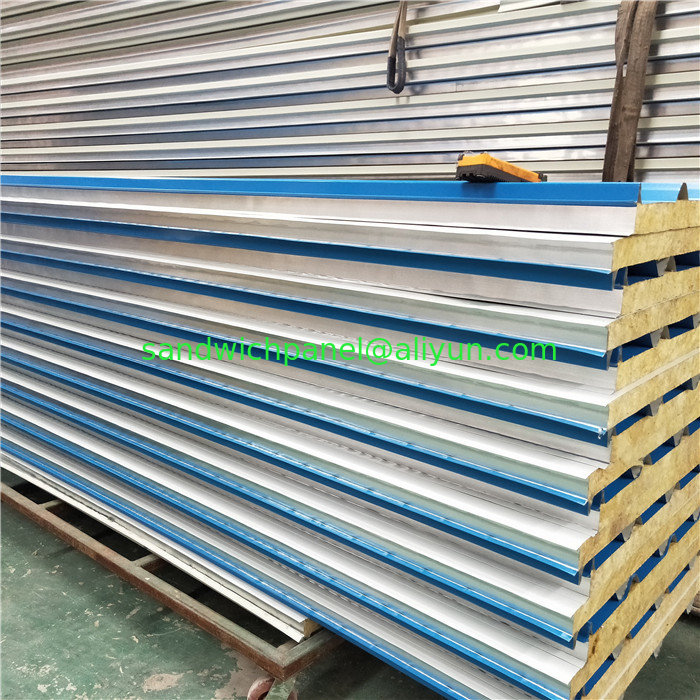 roof aluminum sandwich tile 50mm blue color pu panel for cold room
