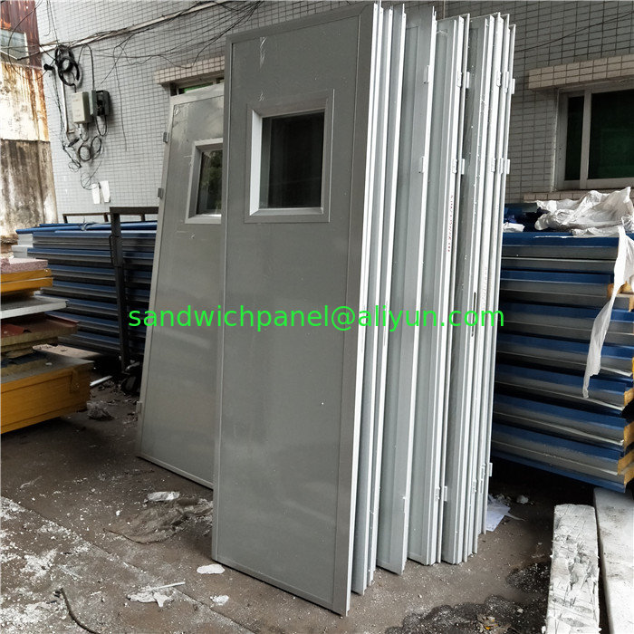 waterproof 50mm RAL 9002 color eps sandwich panel door for clean room