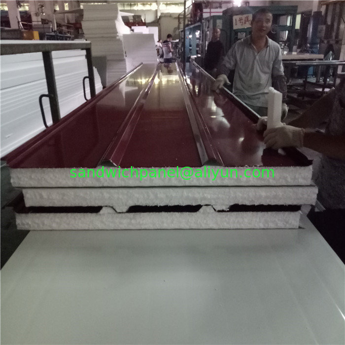 eps sandwich roof panel 1050-50-0.4mm RAL3005 steel sheet up and RAL9002 down