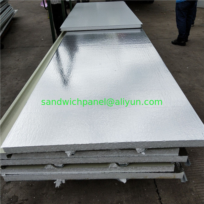 B grade fireproof styrofoam 30mm silver paper eps sandwich panel with 0.376mm for house