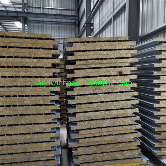 960-50-0.376mm insulated rock wool sandwich roof panels with 30 minutes fire resistant