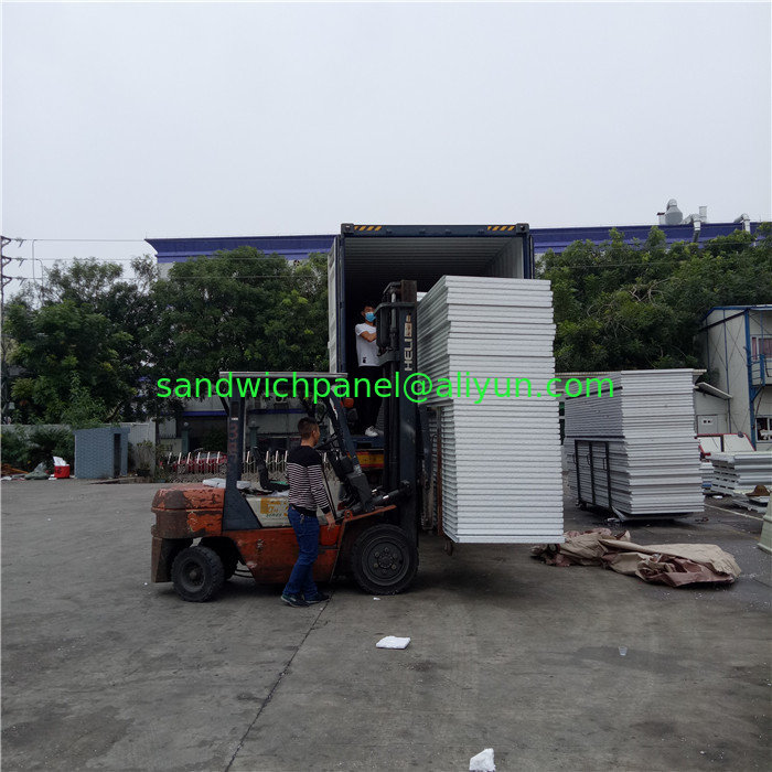 0.376mm souble greywhite steel eps sandwich panels for workshop prefab house