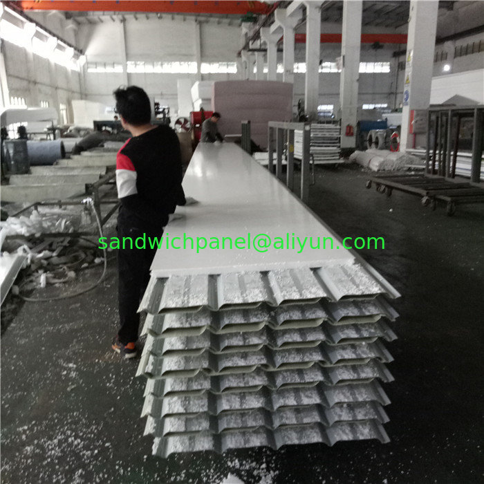 10.35 meters 30mm PVC eps sandwich roof panels used for fast asemble warehouse