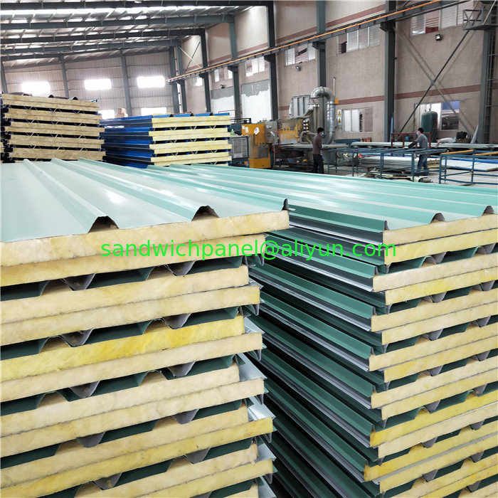 50mm pre-painted rock wool sandwich panel with fireproof for clear room