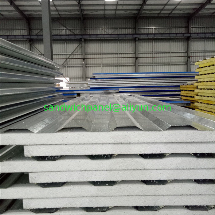 1150-50-0.6 galvanzined steel up and 0.326mm grey white steel down eps container house panel