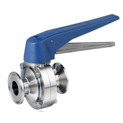 Valvola a farfalla sanitaria della saldatura 316L del commestibile ss 304 con la pinza di presa della plastica degli ss
