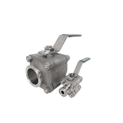 Valvola a sfera premuta inossidabile igienica di 3 modi del commestibile del commestibile Steel304 316L una tri