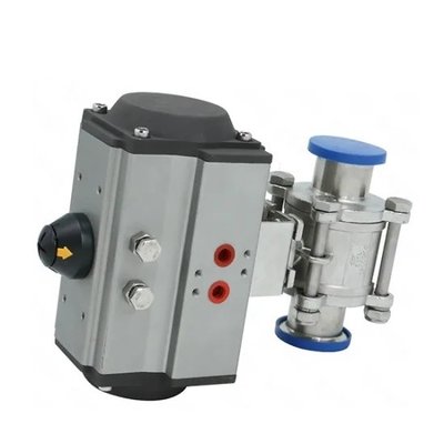 Hygienic Pneumatic Actuator Tri-Clamped 3pcs body Sanitary ss304,ss316 Ball Valves