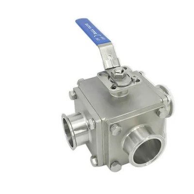 SS316L Non Retention Sanitary Ball Valve With Handle , Clamp Ball Valve