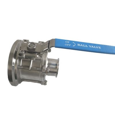 Tri valvola a sfera igienica di Non conservazione del fondo del carro armato del filo della flangia del morsetto con l'azionatore pneumatico