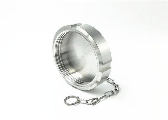 FDA Ss316l Grade Ferrule Adaptor Hygienic Union Blind Nut With Chain