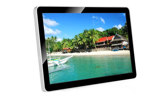 TFT LCD Wall Mounted Digital Signage , Black Wall Mounted Screens ROHS
