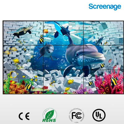 Indoor Video Wall Monitors TV Panel Digital Signs Rohs 8mm Bezel