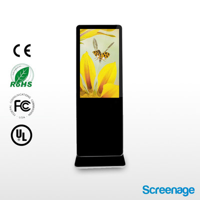 49" 55" Floor Standing Kiosk , Full Hd 1080p LCD Commercial Digital Signage