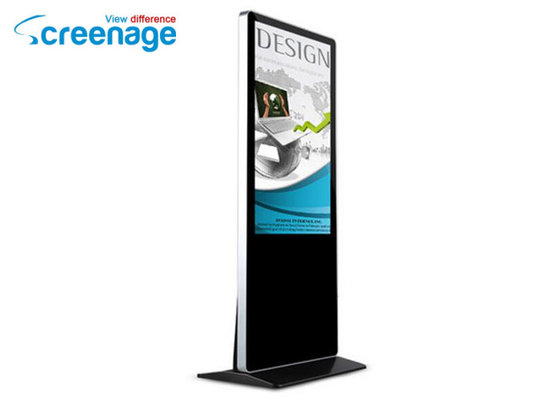 Floor Standing Digital Signage lcd Ad Player With Piano White Paint