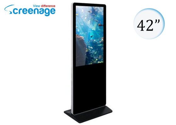 46'' Floor Standing Kiosk Touch Screen Advertising Player 3G WiFi Multimedia Network