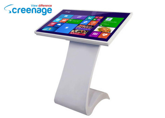 White 32 inch TFT LCD Interactive Information Kiosk Stand , CCC CE EMC Approval
